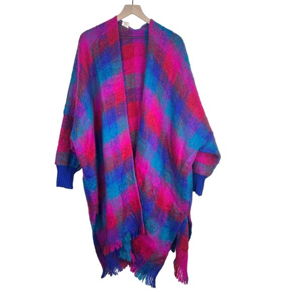 Glentex | Sweaters | Vintage Glentex 8s Acrylic Colorful Shawl Sweater Festival Hippie Eccentric ...